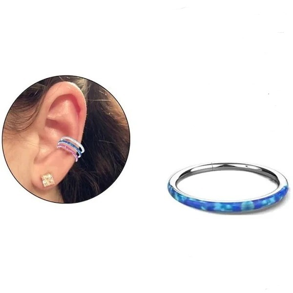 Argola Click Titânio – Segmentada Opala Azul /TAC023 – Real Imports ...